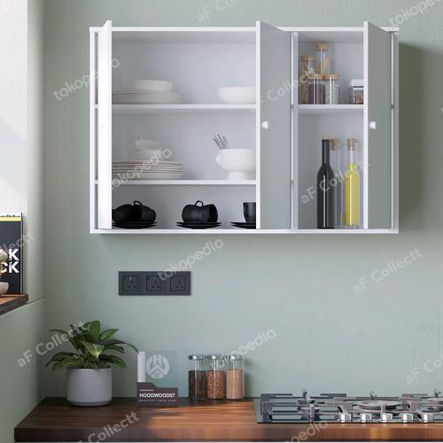Promo rak dapur serbaguna gantung kitchen set atas minimalis 3 pintu ...