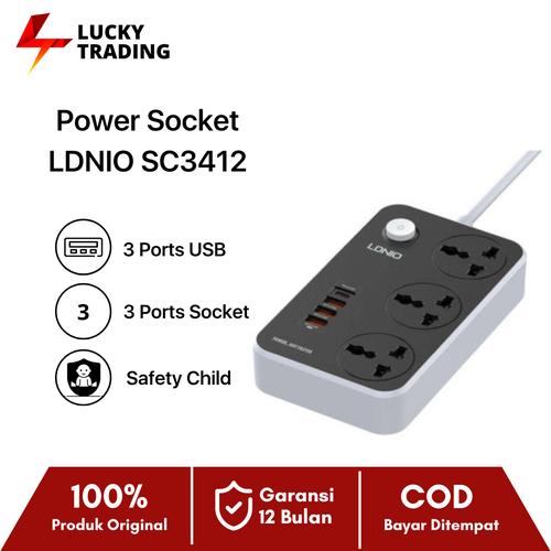 Jual LDNIO SC3412 Stop Kontak Power Socket 20W USB C-PD 3Port QC3.0 - LDNIO SC3412 - Kota ...