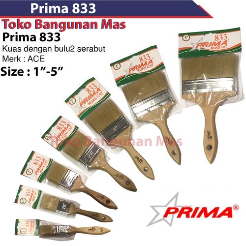 Jual Kuas Cat Prima 833 Bulu Putih 1" 1.5" 2" 2.5" 3" 4" 5" /Kuas Prima ...