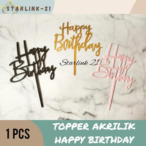 Jual TOPPER AKRILIK HAPPY BIRTHDAY | Topper Ulang Tahun - Pink - Kota ...