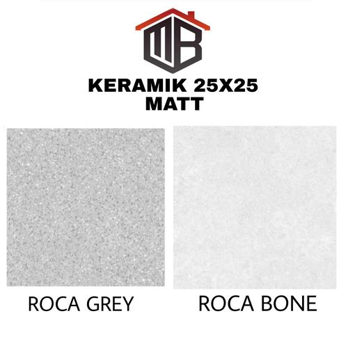 Jual Keramik kamar mandi 25x25 Asia tile Roca grey , bone kw1 - Kab ...