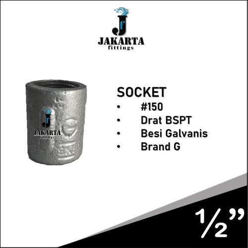 Jual SOCKET PIPE PIPA BESI GALV DRAT BSPT BRAND G - SIZE 1/2" - Kab ...