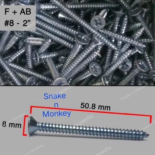 Jual Skrup Taping Putih 8 x 2" isi 100 pcs - Sekrup Engsel Kayu 50 mm ...