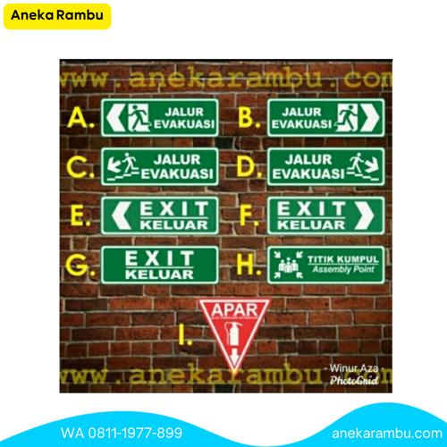 Jual Sticker Jalur Evakuasi, Exit dan Apar. Glow in The Dark / Posfor ...