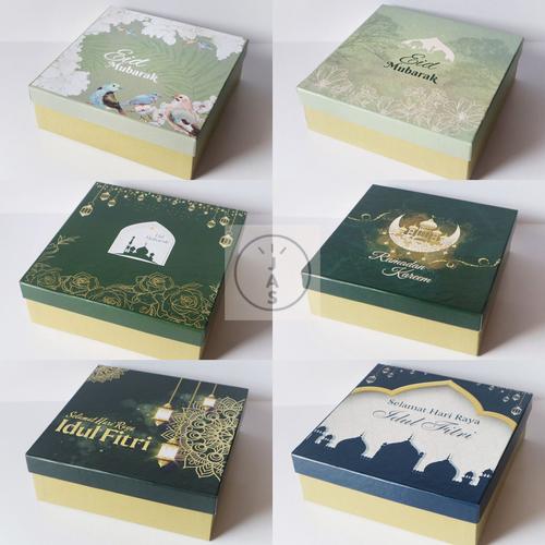 Jual JASBOX Hard box kue lebaran 20x20x8cm / custom box idul fitri 2023 ...