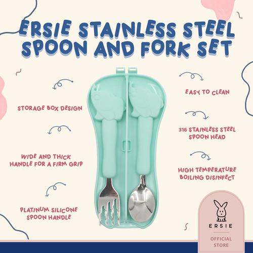 Jual ERSIE STAINLESS STEEL SPOON AND FORK SET | Set sendok anak ...