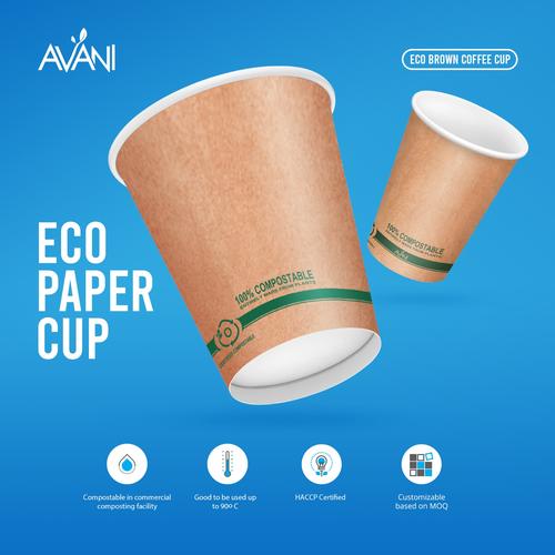 Jual Paper Cup Coklat Tahan Panas Gelas Kertas Ramah Lingkungan 16 Oz Jakarta Barat Avani