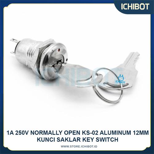 Promo 1A 250V Normally Open KS-02 Aluminum 12mm Kunci Saklar Key Switch ...
