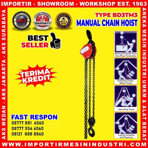 Jual Alat Kerekan Katrol Chain Hoist Original Takel 3 Ton - BD3TM3 ...
