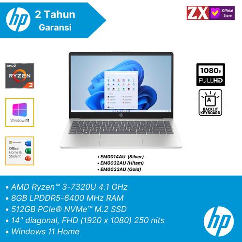 Promo LAPTOP HP 14 EM0014AU AMD RYZEN 3-7320U 8GB 512GB SSD 14'' FHD ...