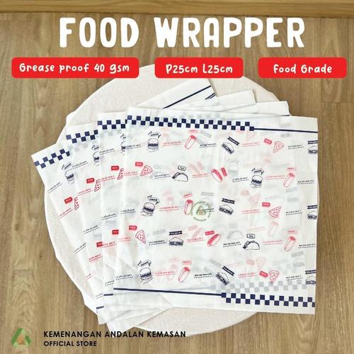 Jual Kertas Kebab / Kertas Burger / Kertas Roti ukuran 25x25 / - 50PCS ...