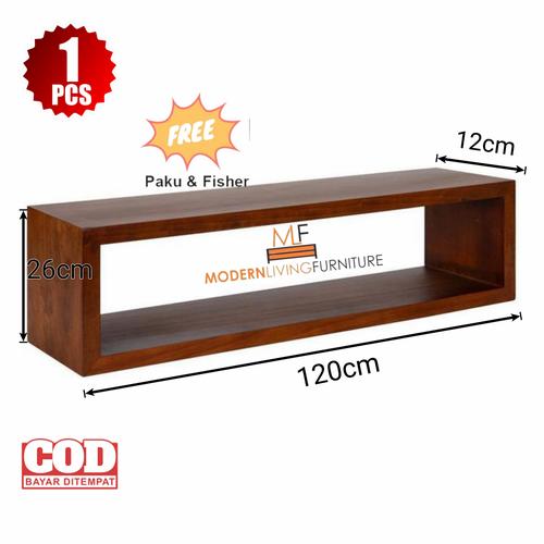 Jual ambalan dinding kubus rak floating Size :P.120 cm -60 cm x L.12 x ...