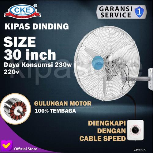 Jual CKE Wall Fan WF-NS30/1-3SLV-YL 30Inch Kipas Angin Dinding Tembok ...