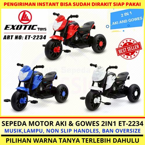 Jual Mainan Anak Motor Aki dan Gowes 2 in 1 Exotic ET 2234 Sepeda Roda ...