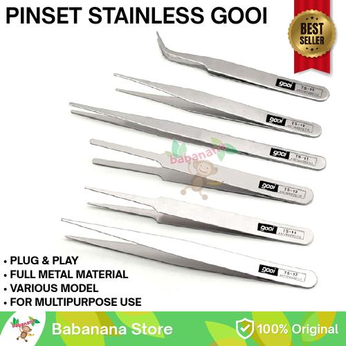 Jual Pinset Lurus Pinset Bengkok Pinset Lancip Tweezer Anti Karat ...