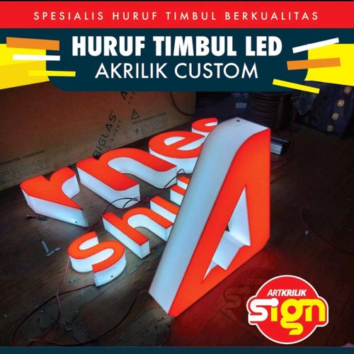 Jual HURUF TIMBUL AKRILIK 3D NYALA LETTER ACRYLIC LIGHTED PAPAN NAMA ...