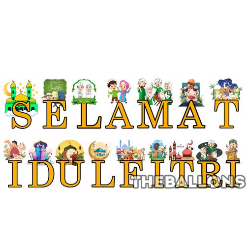 Jual banner shape idul fitri / bunying flag lebaran selamat idul fitri ...