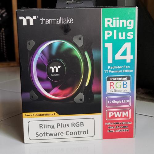 Jual cpu fan thermaltake ring plus 14 rgb 3 in 1 radiator fan new ...