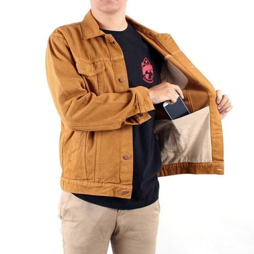 Promo JAKET JEANS PRIA DENIM TERMURAH COKLAT MUSTARD ORIGINAL JUMBO M ...
