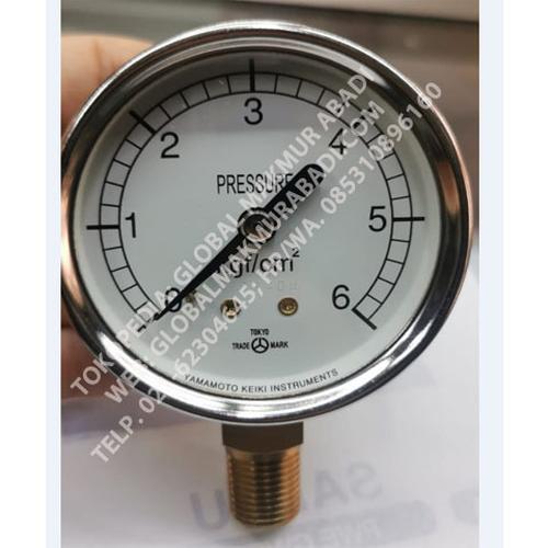 Jual YAMAMOTO KEIKI 75MM 3/8" DRAT KUNINGAN PRESSURE GAUGE PENGUKUR TEKANAN - 10KGF - Jakarta ...