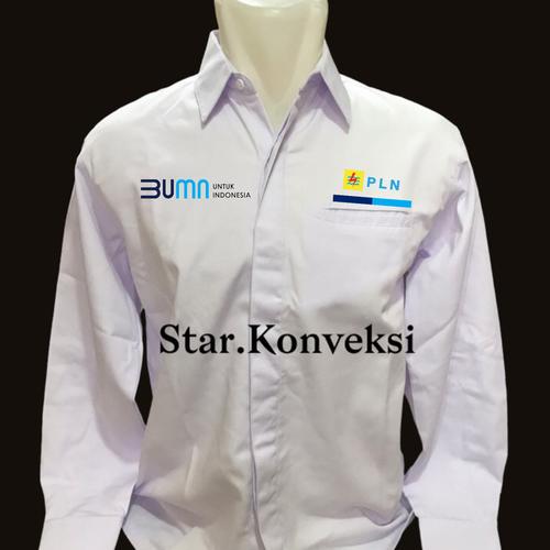 Jual Seragam Dinas Kerja PDH Kemeja Baju BUMN PLN Putih Laki-Laki ...