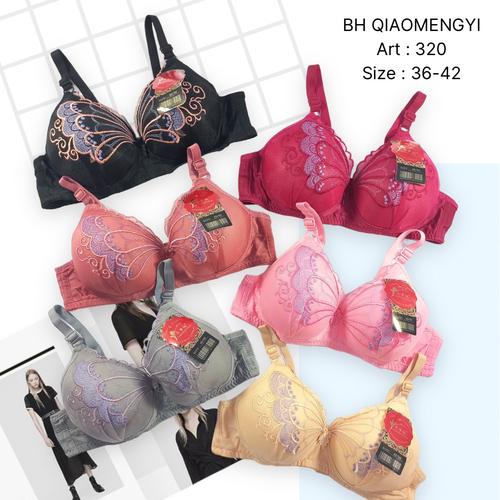 Jual BH Wanita Qiaomengyi | Motif Bordir | BH Kait 2 tanpa kawat | Bh ...