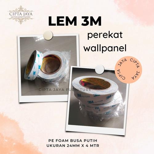 Jual Wallpanel Double Tape 3M Busa Putih - PE Foam Putih ukuran 24mm x ...