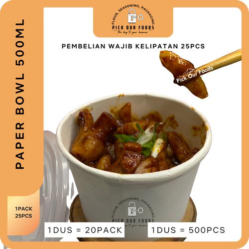 Promo Paper Bowl 500ml / Rice Bowl 500ml + Tutup Termurah - PB 500ml ...