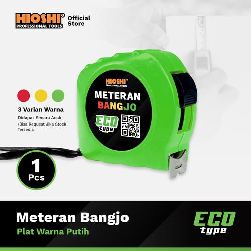 Jual Meteran Rol Meter BANGJO Murah (Plat Putih) HIOSHI ECO - 5m x 19mm ...