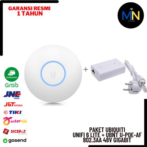 Jual Paket Ubiquity UniFi 6 Lite U6-Lite + Ubnt U-POE-AF 802.3A 48v ...