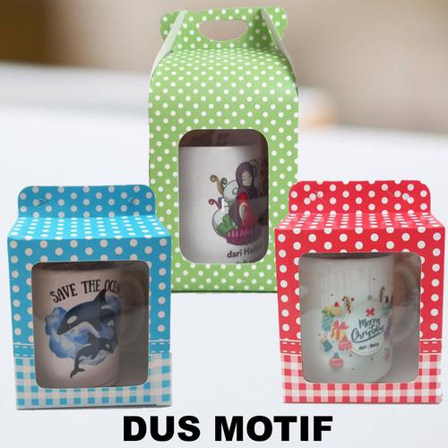 Jual Packaging Dus Motif Untuk Mug Keramik Standar / Mug Bunglon - Biru ...
