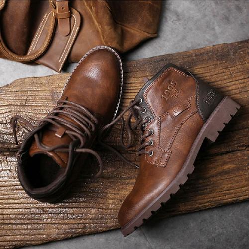 Jual Sepatu Boots Pria Casual Bertali Kulit Semi Formal Boot Import ...