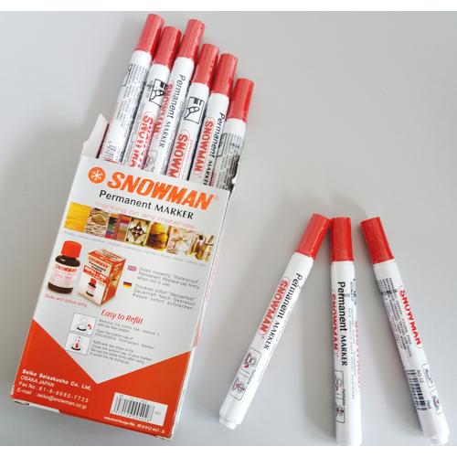 Jual Spidol Snowman Permanen AG 12 Permanen Marker / PCS - Merah - Kota ...