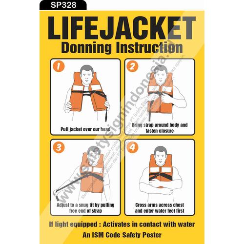 Jual SP328 Poster K3 Safety A1 - Lifejacket Donning Instruction - Kota ...