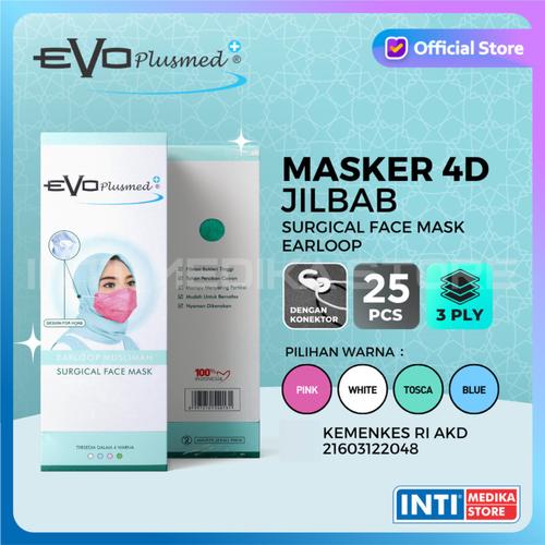 Promo EVO Plusmed - Masker 4D Duckbill 3ply Jilbab Earloop | Surgical ...
