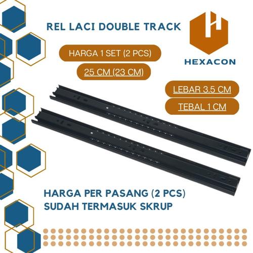 Promo 1 SET Rel Laci Double Track 25 30 35 40 45 50 cm Full Extention ...