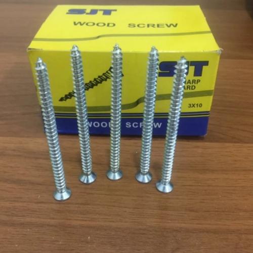Jual sekerup kayu 7 cm skrup sekrup baut cacing Wood screw SJT 3 x 10 ...