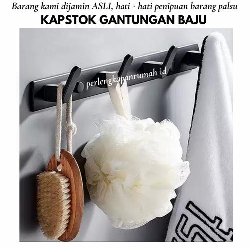 Jual GANTUNGAN BAJU KAPSTOK HANGER DINDING STAINLESS BLACK MATTE HITAM ...