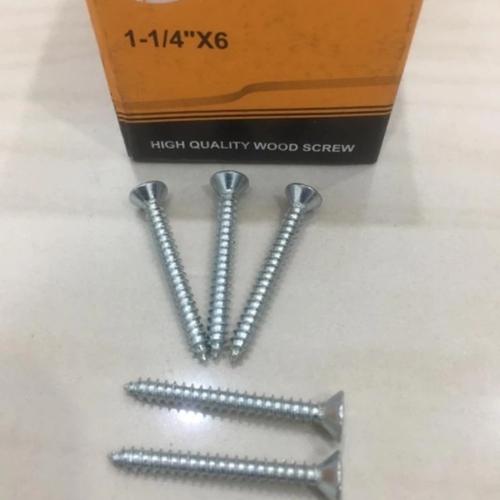 Jual sekerup kayu 3.2cm skrup sekrup baut cacing Wood screw 1 1/4 x 6 ...