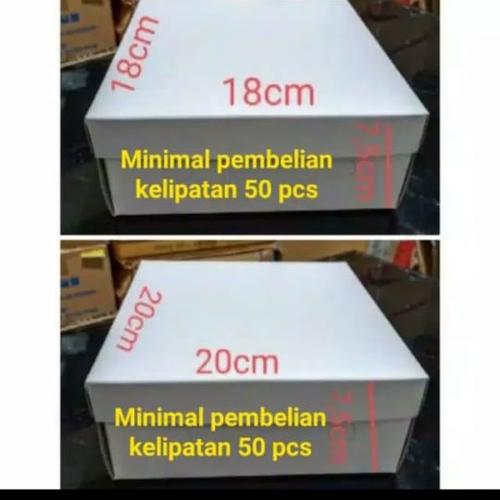 Jual box nasi kotak putih kotak makanan polos tebal400gr 20x20+mika isi ...