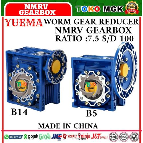 Jual YUEMA NMRV 090 RATIO 1:7.5 s/d 1:100 GEARBOX HOLLOW SHAFT WORM ...