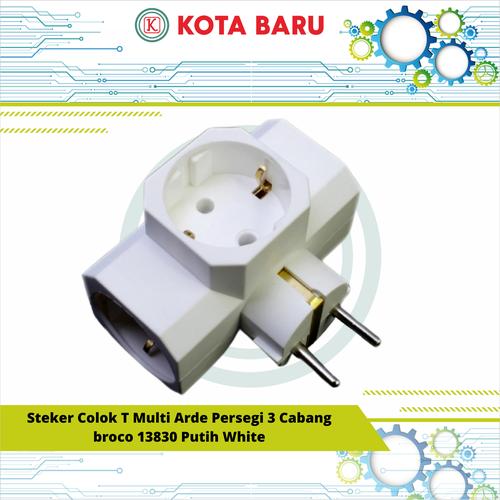 Jual Steker Colok T Multi Arde Persegi 3 Cabang broco 13830 Putih White ...