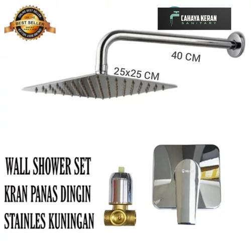 Jual HEAD SHOWER STENLIS PANAS DINGIN/PAKET WALLSHOWER SET KRAN TANAM ...