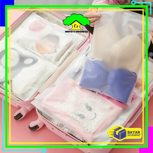 Jual MI-C33 Ziplock Bag Polos Travel Pouch Tas Penyimpanan Pakaian Anti ...