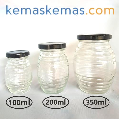 Jual 100ml Botol Jar Kaca Madu Unik Jar Honeycomb Premium Tutup Metal ...
