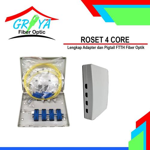 Jual Roset 4 core/ Roset FTTH 4 core lengkap adapter dan pigtail fiber ...