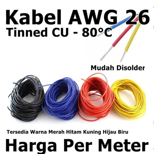 Jual kabel awg 26 awg26 High Quality tinned cu per meter - Biru - Kota ...