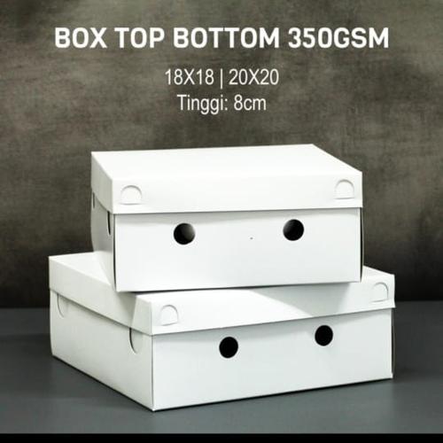 Jual box nasi kotak putih kotak makanan polos 350 gram20x20+mika isi 50 ...