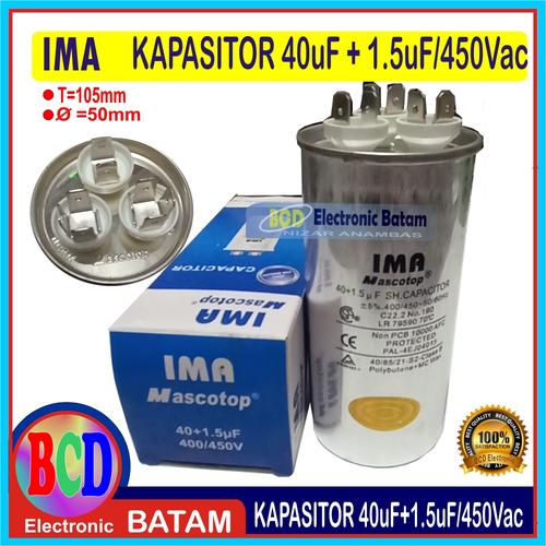 Jual KAPASITOR GANDA AC 40uF + 1.5uF 450V / 40+1.5uF - Kota Batam - BCD Electronic Batam | Tokopedia