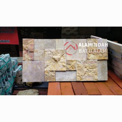 Jual batu alam mozaik 1 warna orange | wall cladding - Jakarta Timur ...